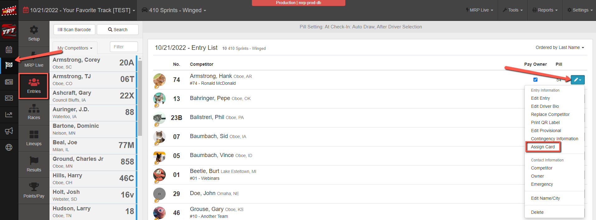 Assigning an MRP Card – MyRacePass Support