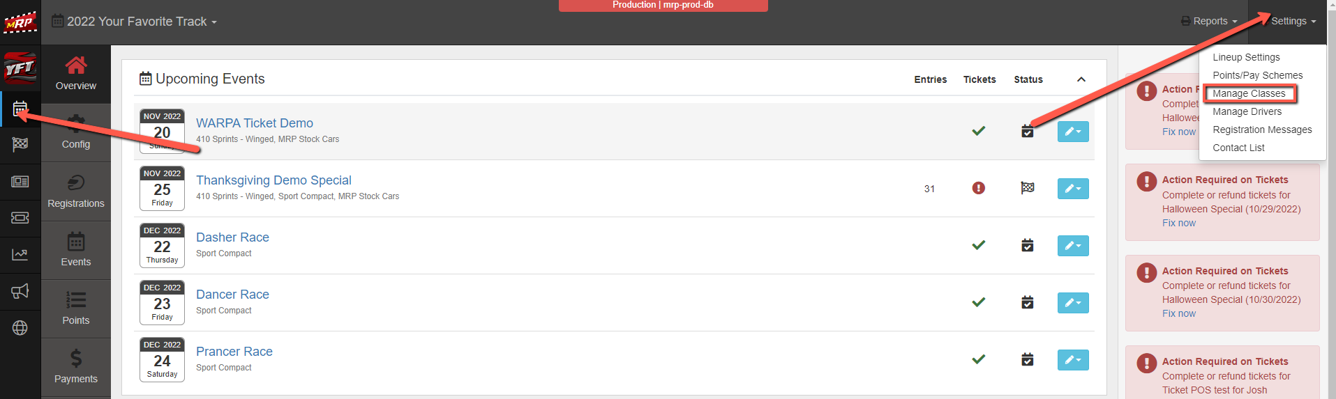 Re-ordering your Classes – MyRacePass Support