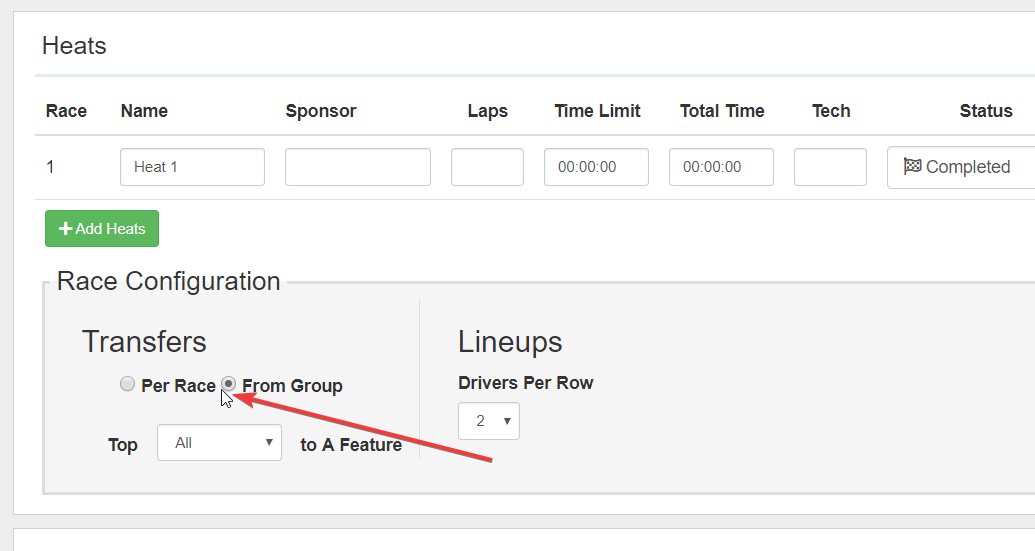 Passing Point Line-ups – MyRacePass Support