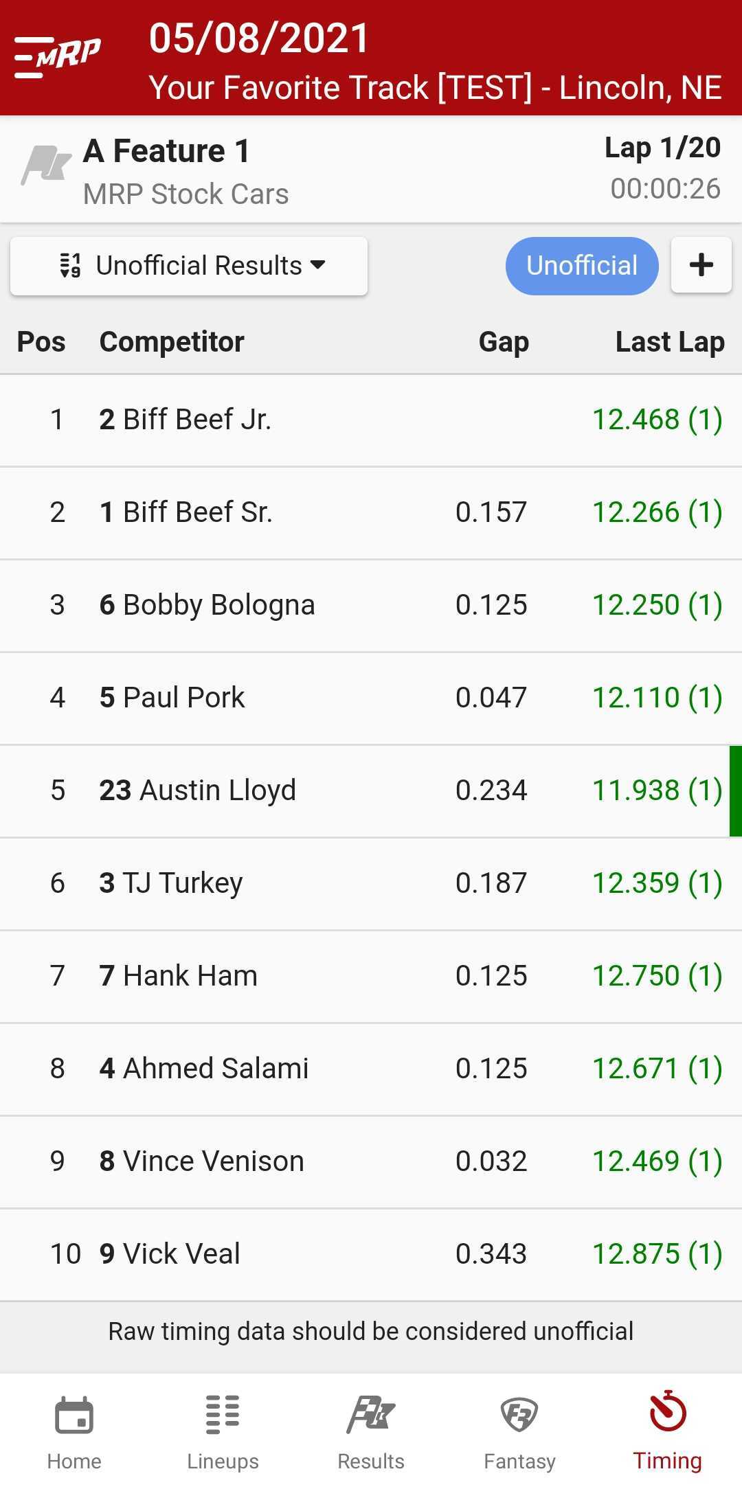 Getting Started with Live Timing – MyRacePass Support
