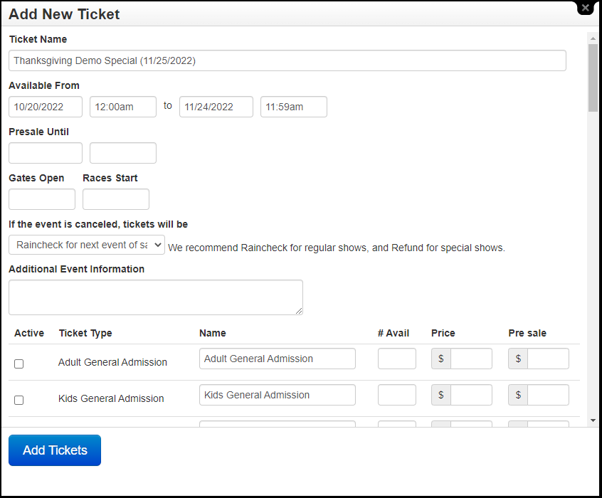 Adding Online Tickets – MyRacePass Support